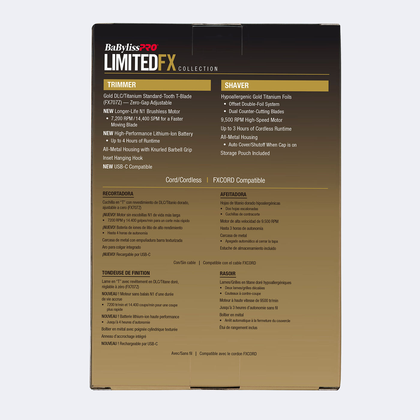 Trimmer & Double-Foil Shaver | Gold Gift Set| BaBylissPRO